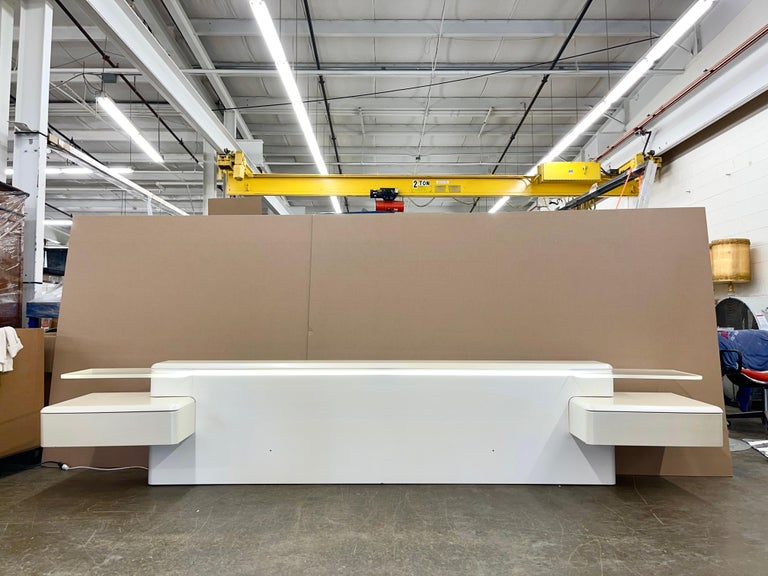 Roger Rougier King Headboard Illuminated Pearlescent Lacquer and Lucite ...