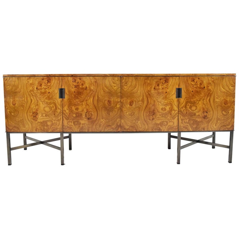 Roger Sprunger for Dunbar Burled Olivewood Sideboard or Credenza at 1stDibs