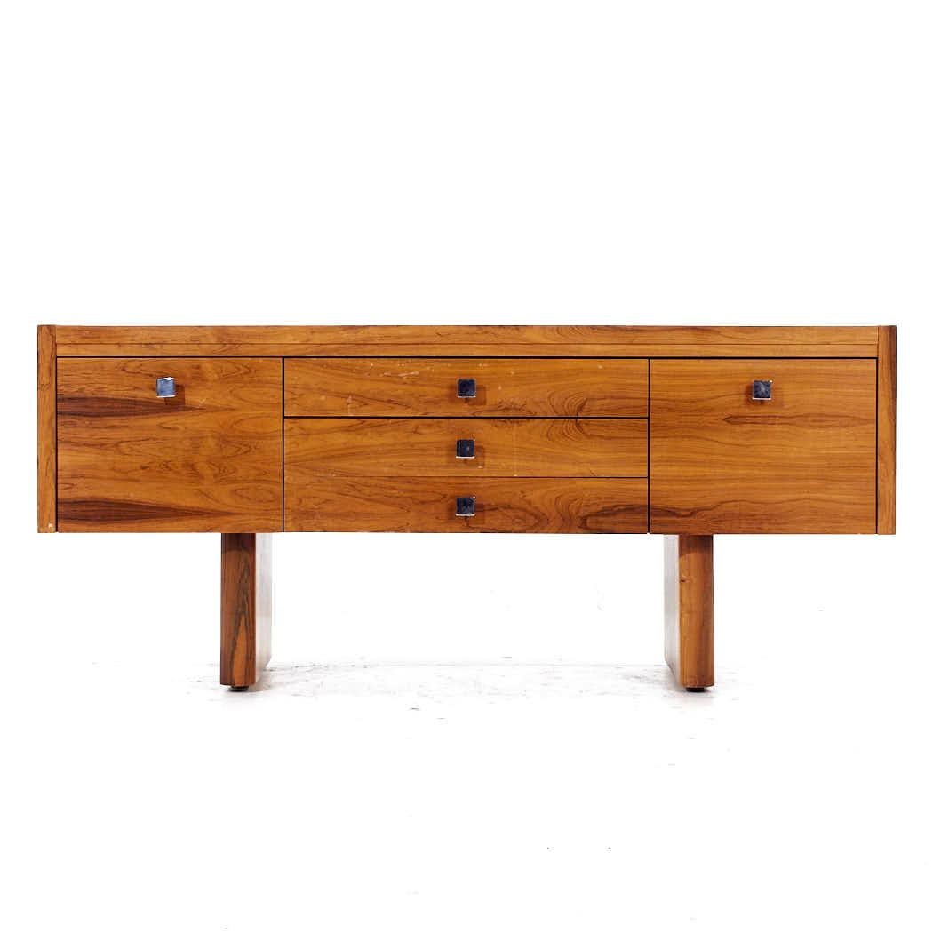 Roger Sprunger Style Mid Century Danish Rosewood and Chrome Credenza ...