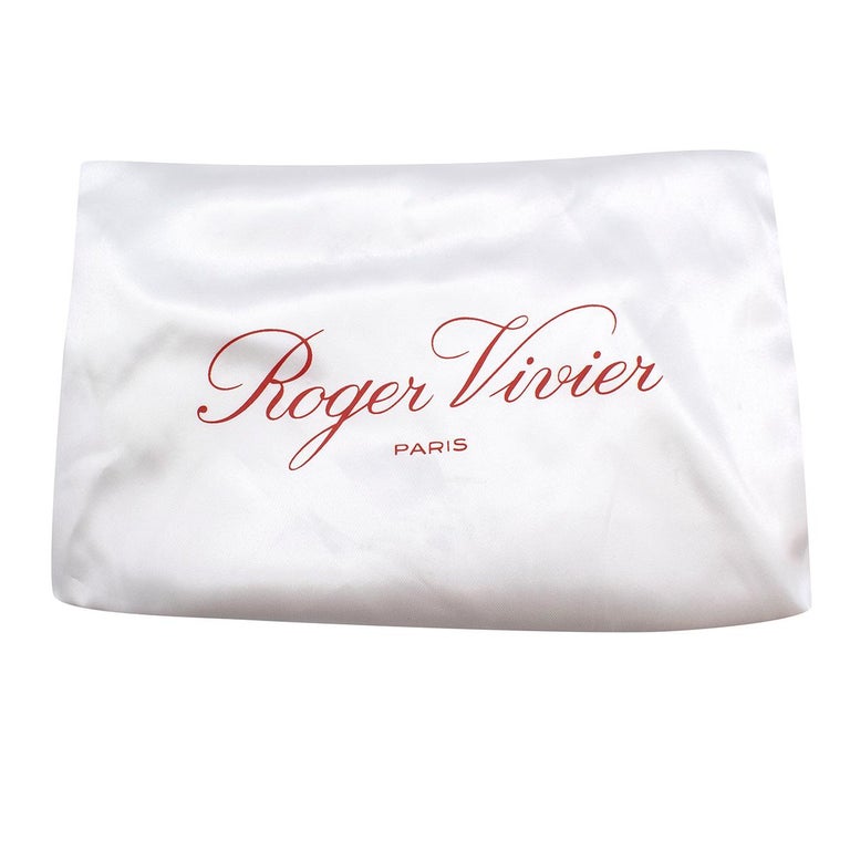 Roger Vivier Orange and Red Stripes Leather Viv' Cabas Small Bag For ...