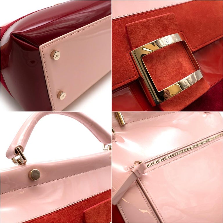 Roger Vivier Orange and Red Stripes Leather Viv' Cabas Small Bag For ...