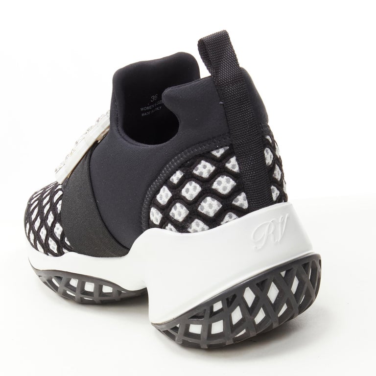 ROGER VIVIER Viv Run Signature strass crystal buckle mesh sneaker EU36 ...