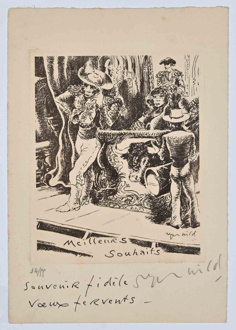 Roger Wild - Souhaits - Original Etching by Roger Wild - Mid-20th ...