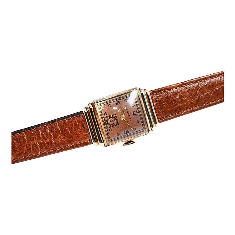 Rogers Rose Gold Filled Art Deco Wristwatch Made in Switzerland Circa ...