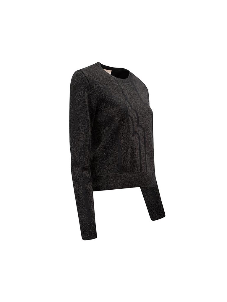 Roksanda Women's Black Metallic-Knit Jumper For Sale at 1stDibs