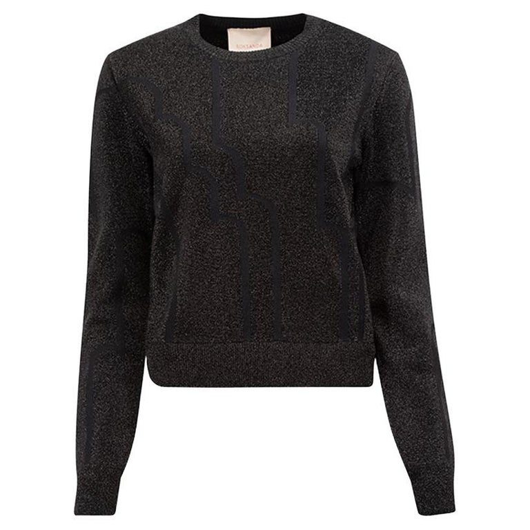Roksanda Women's Black Metallic-Knit Jumper For Sale at 1stDibs