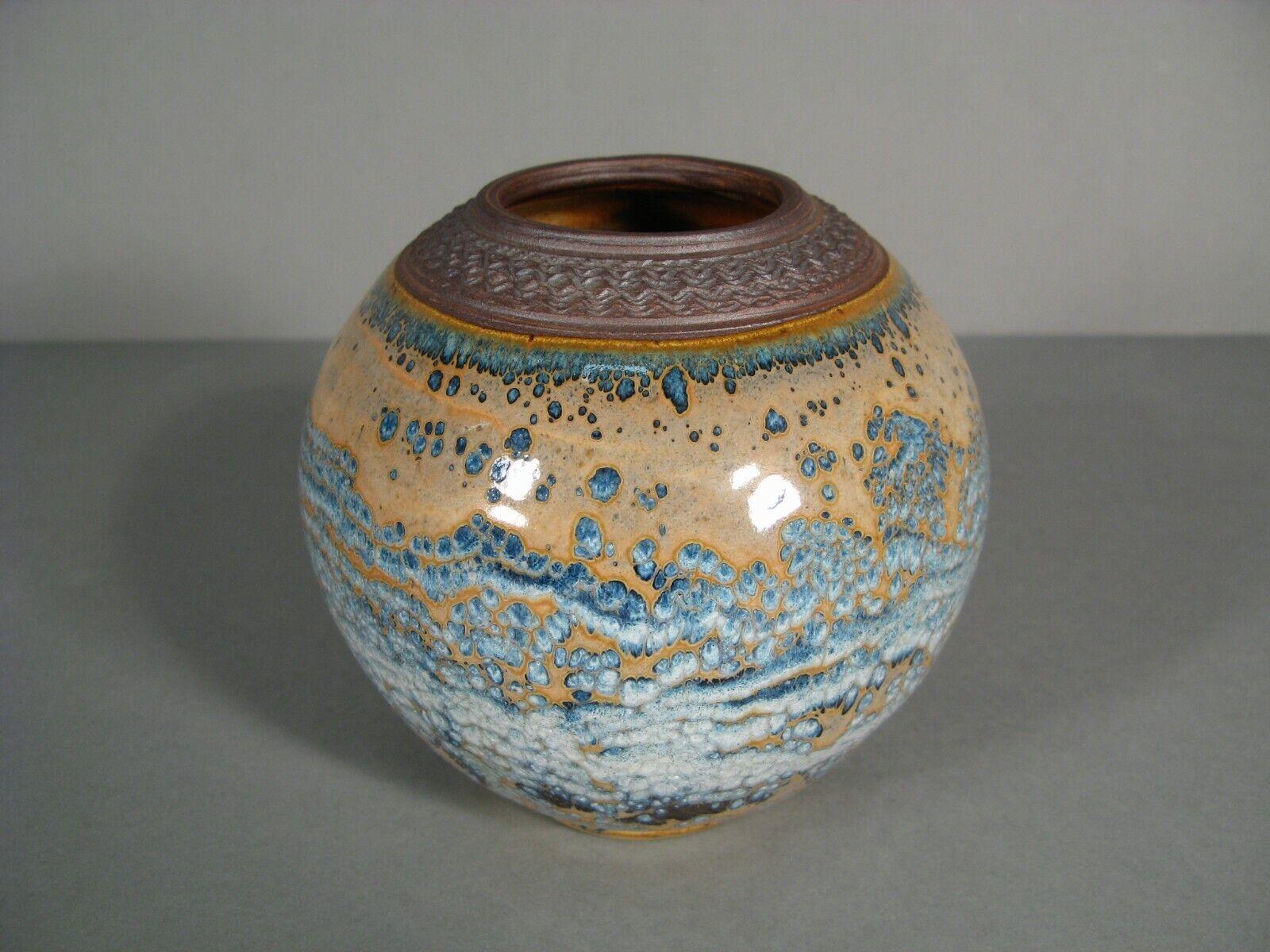 Roland Breton Vintage Spherical Vase in Polychrome Glazed Ceramic ...