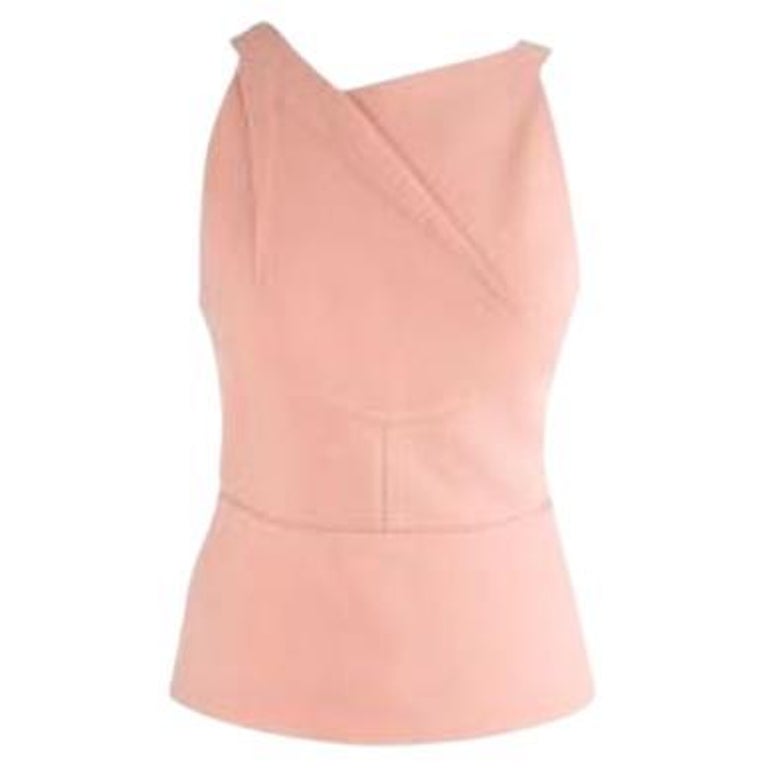 Roland Mouret Shell pink wool crepe top For Sale at 1stDibs