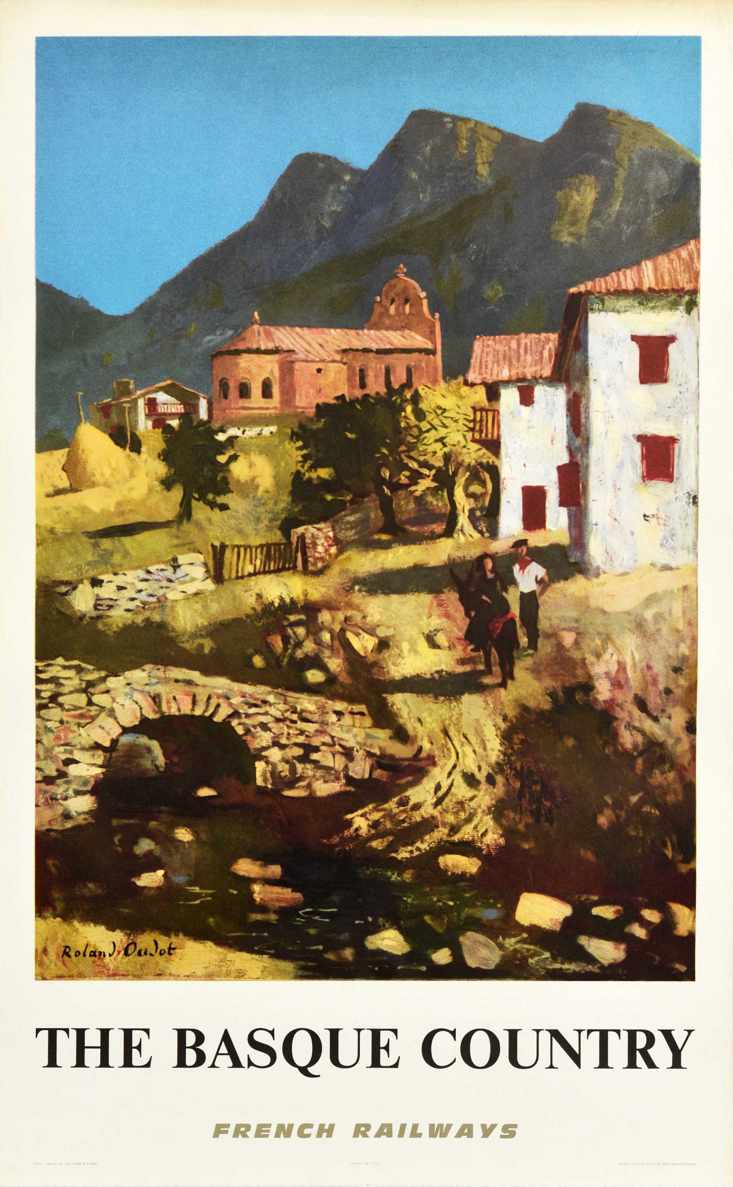 Roland Oudot - Original Vintage Travel Poster Basque Country French ...
