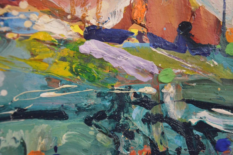 Roland Petersen - Figure in a Hilly Landscape, Mid Century, 1962, California figurative ...