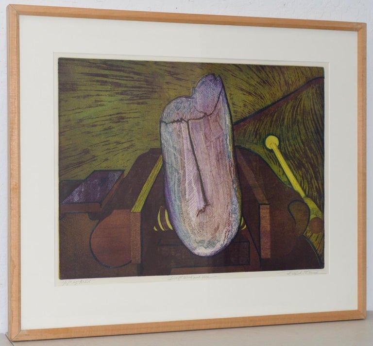 Roland Petersen - Roland Petersen Original Abstract Etching w/ Aquatint ...