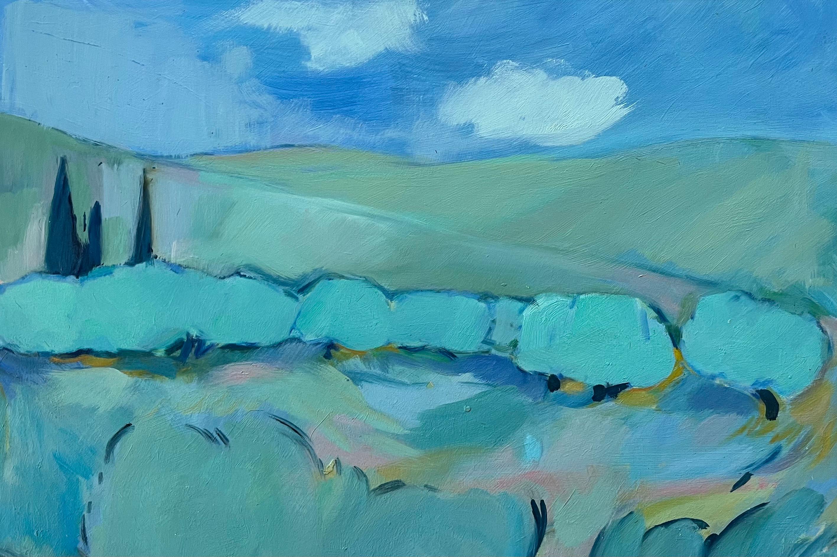 Roland Pichard - Original Oil Painting of Tranquil Vista of Rolling ...