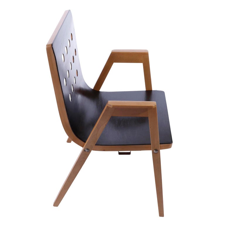 Roland Rainer Armchair Stacking Chair, Bicolored Beech Wood, Austria ...