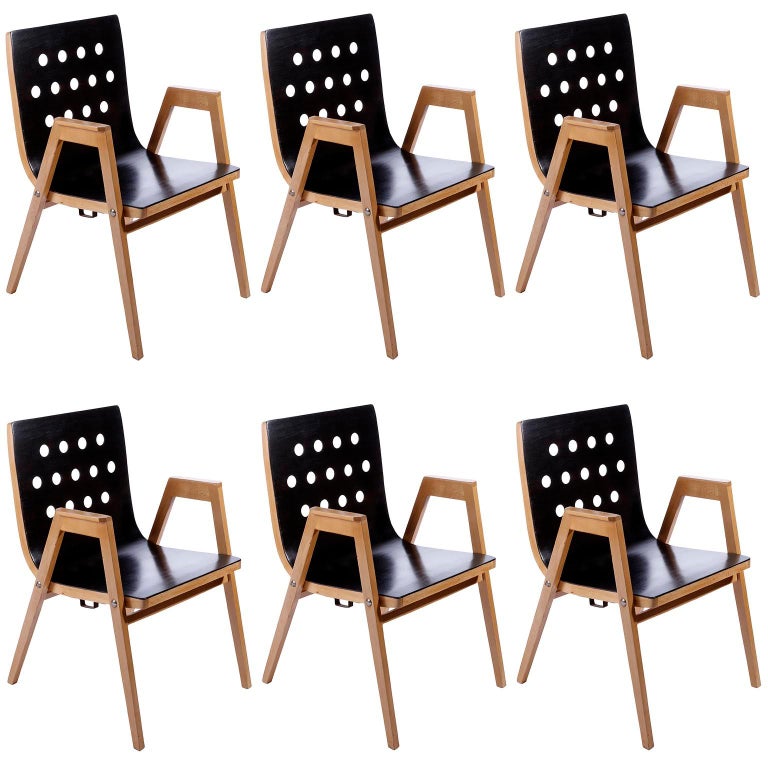 Roland Rainer Armchair Stacking Chair, Bicolored Beech Wood, Austria ...