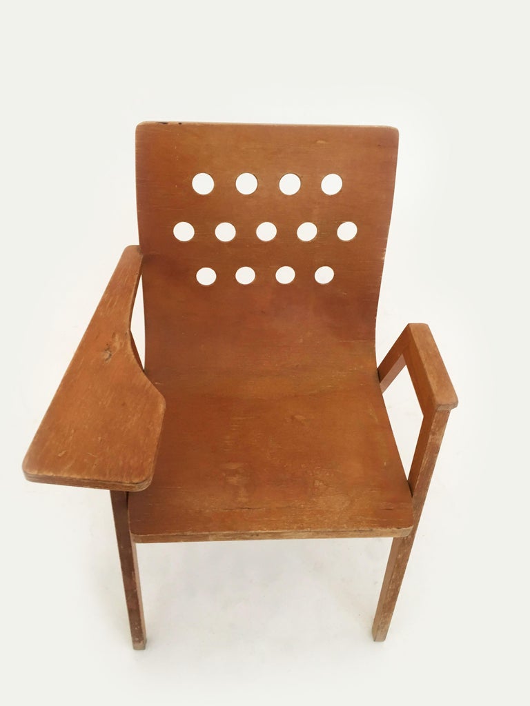 Roland Rainer Stadthallen Chair with Writing Desk, Austria, 1950s For ...
