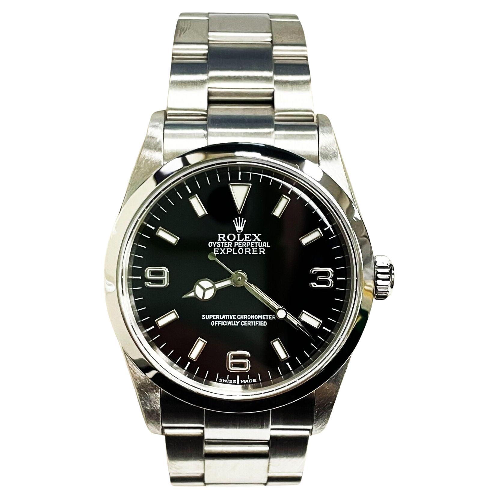 Rolex Explorer I Black Dial Stainless Steel Men's Watch 114270 Box For ...