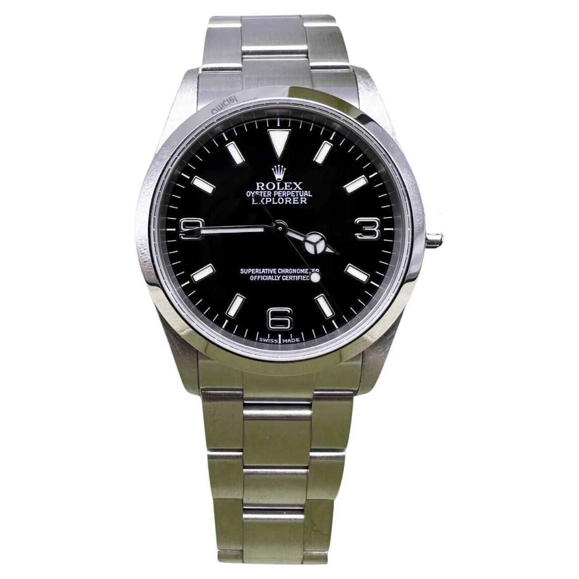 Rolex Explorer Stainless Steel Black Dial Automatic Mens Watch 114270 ...