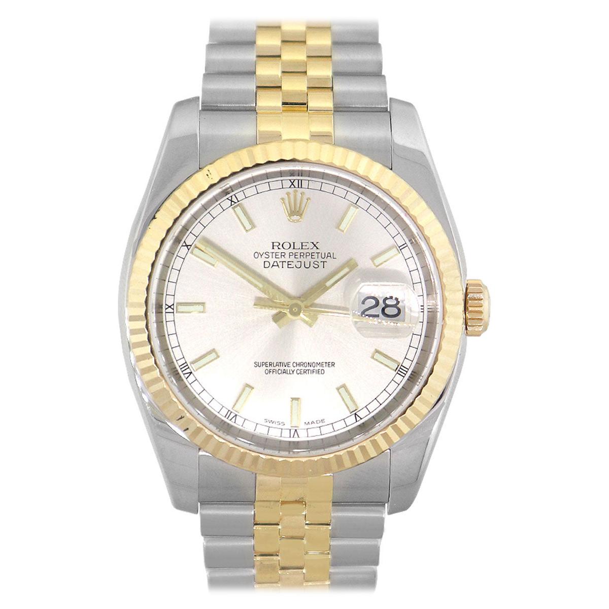 Rolex 116233 Datejust Silver Dial Watch at 1stDibs