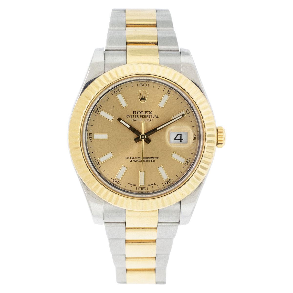 Rolex 116333 Datejust Two Tone Champagne Dial Watch For Sale at 1stDibs ...