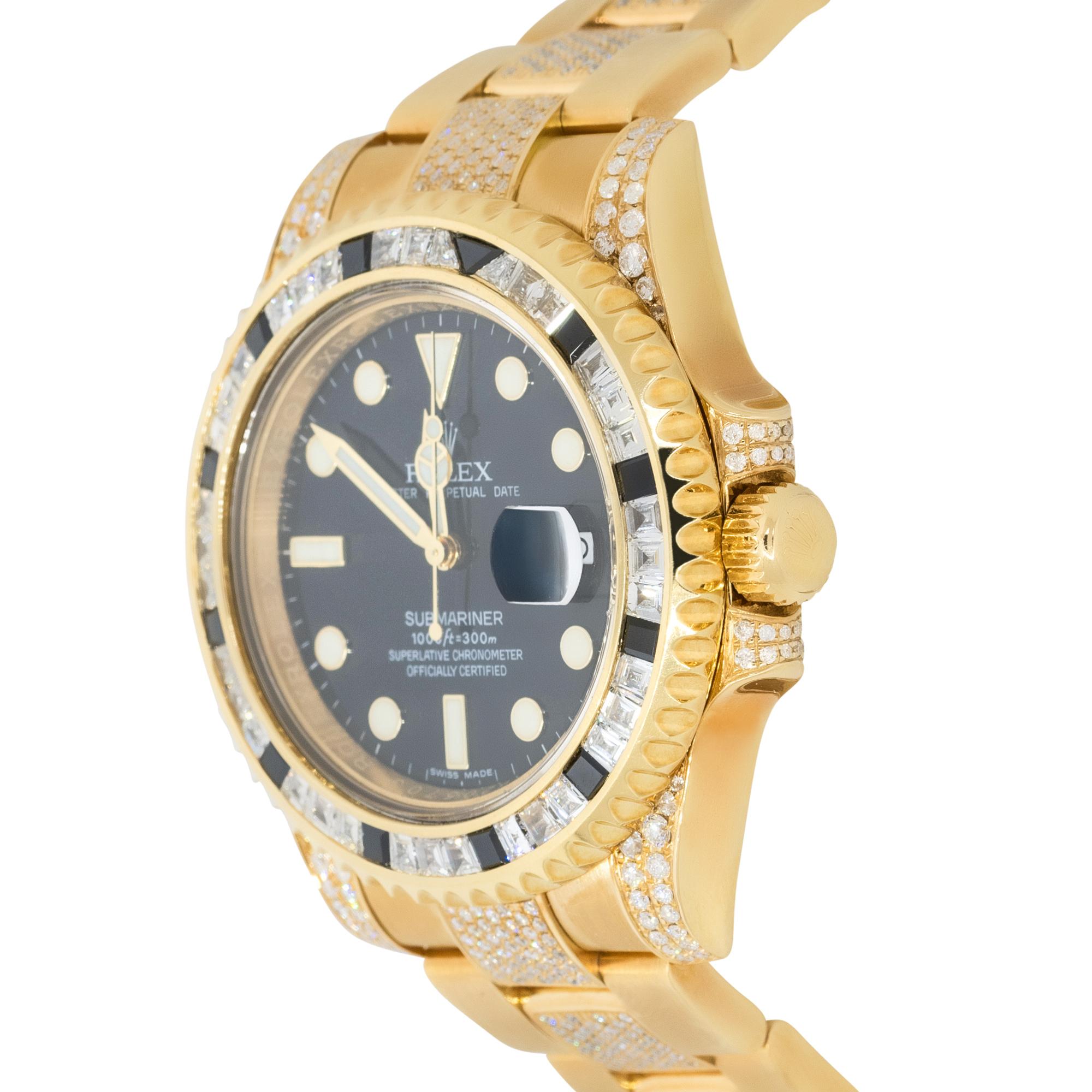 Rolex 116618LB Submariner 18 Karat Diamond and Sapphire Watch For Sale ...