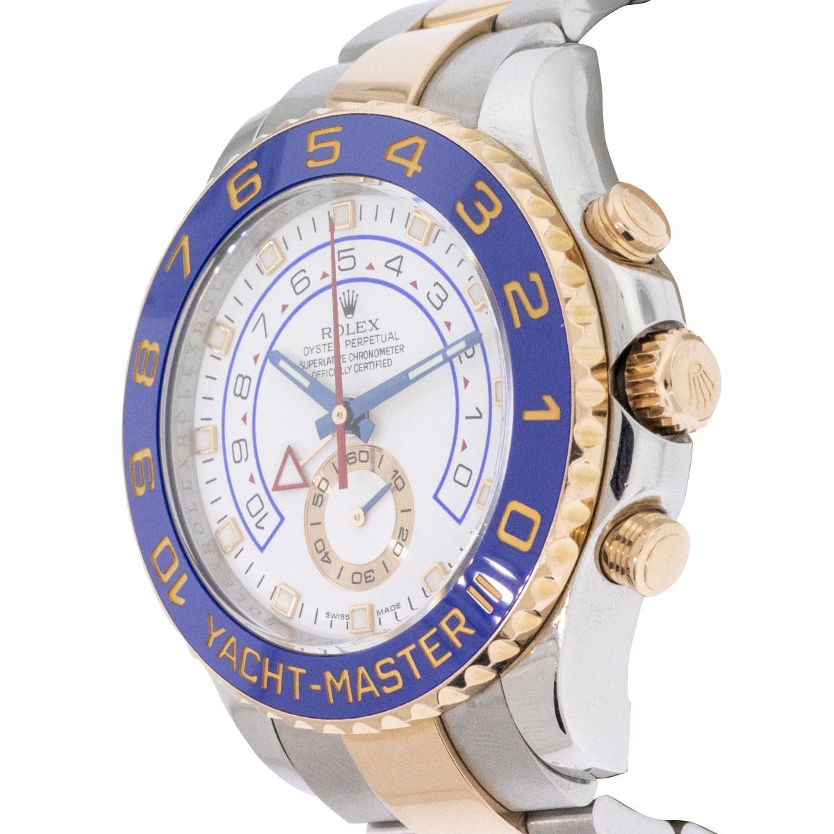Rolex 116681 Yacht-Master II Two Tone White Dial Watch For Sale at 1stDibs