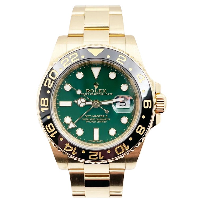 Rolex 116718 GMT Master II Green Dial Black Ceramic Bezel 40mm 18K ...