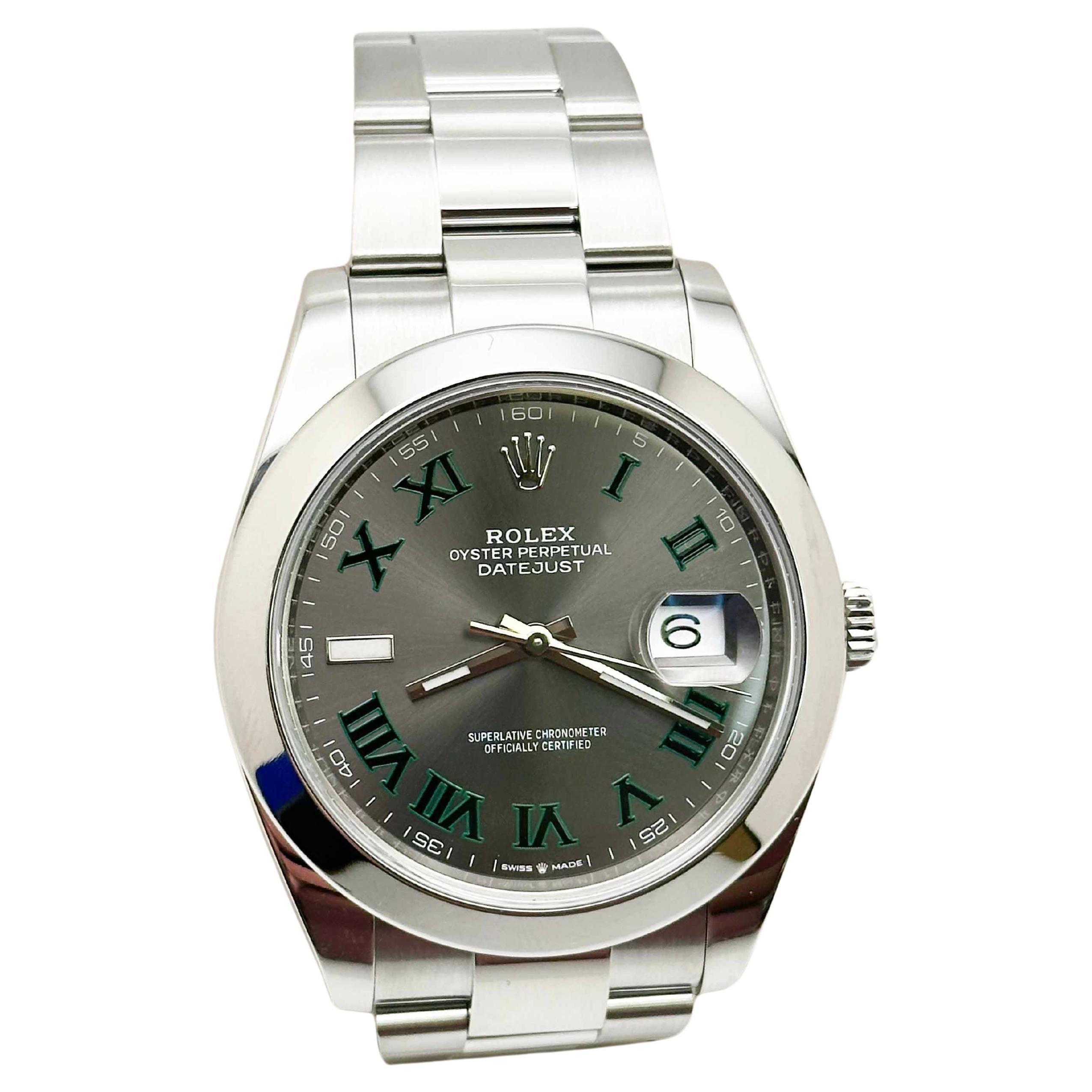 Rolex 126300 Datejust 41 Slate Wimbledon Dial Stainless Steel Box Paper ...
