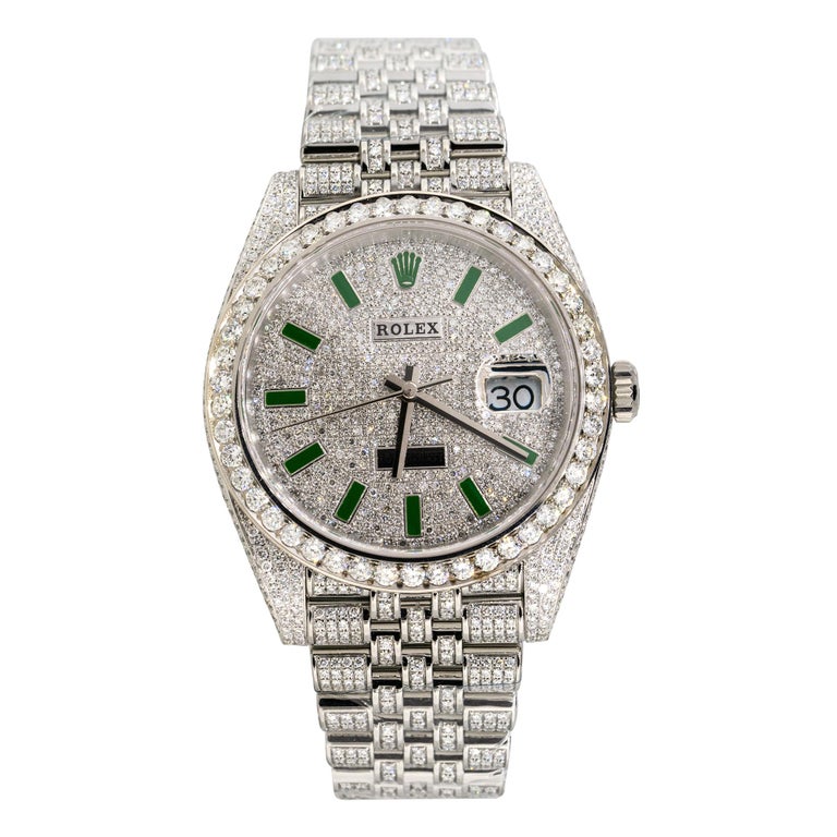 Rolex 126300 Datejust II All Diamond Green Marker Dial Watch For Sale ...