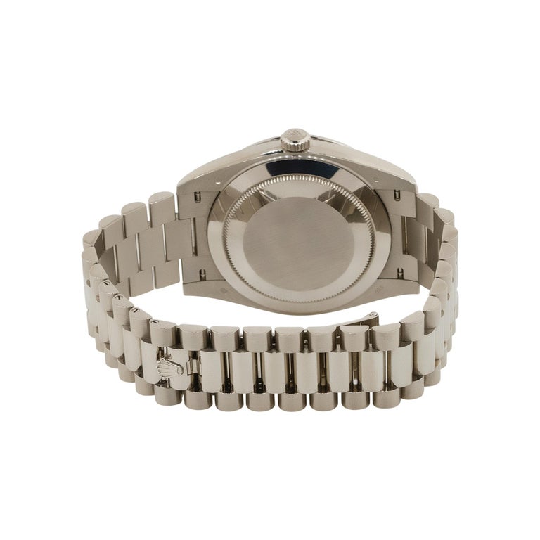Rolex 128349RBR Day-Date 18k White Gold Pink Opal Dial Watch For Sale ...