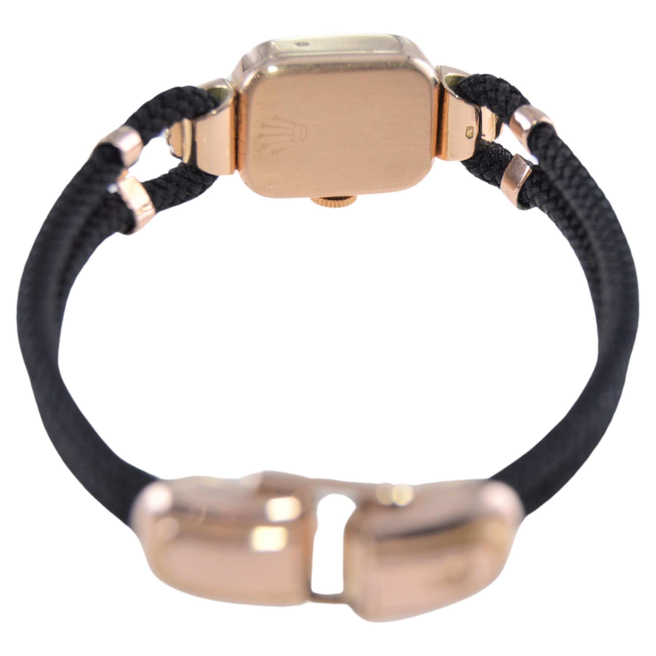 Rolex 14Kt. Gold Art Deco Ladies Watch with Original Bracelet Hardware ...