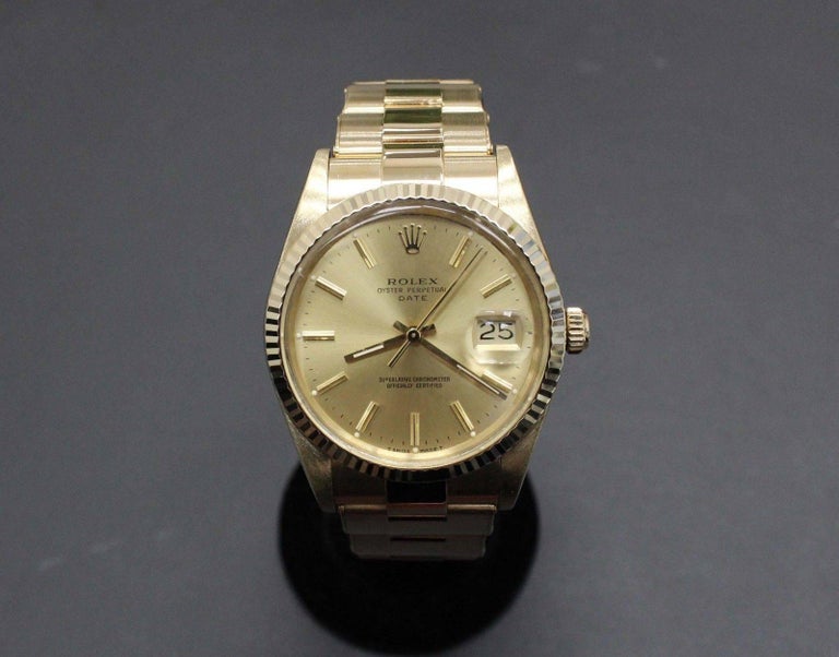 Rolex 15007 Date Watch 18 Karat Yellow Gold and 14 Karat Yellow Gold ...