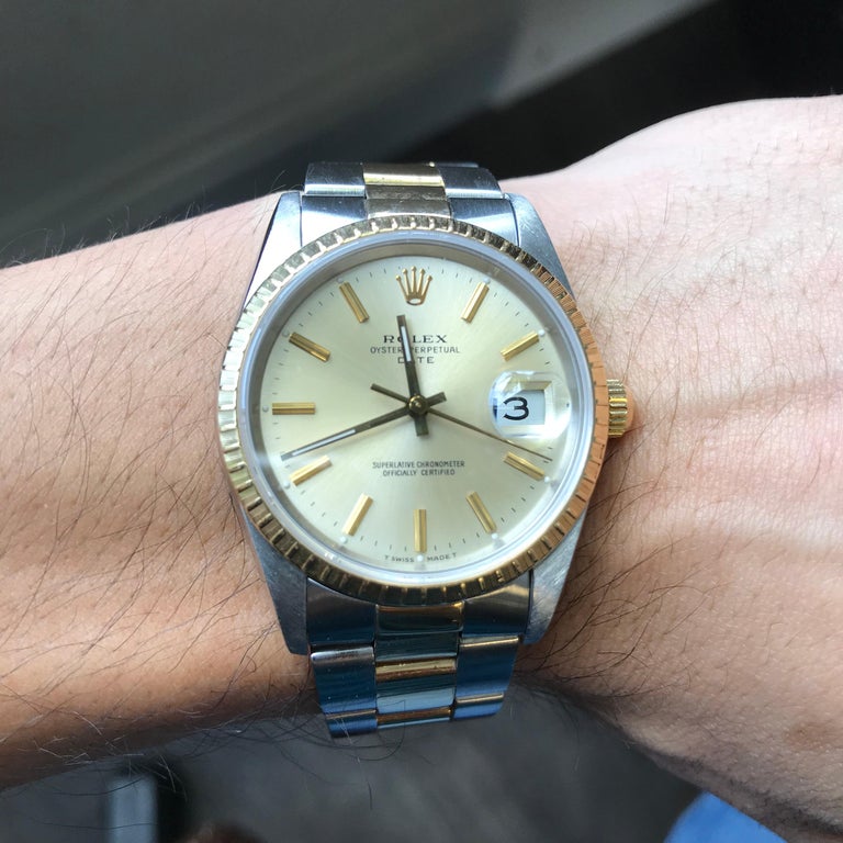 Rolex 15223 Date Champagne Dial Watch at 1stDibs