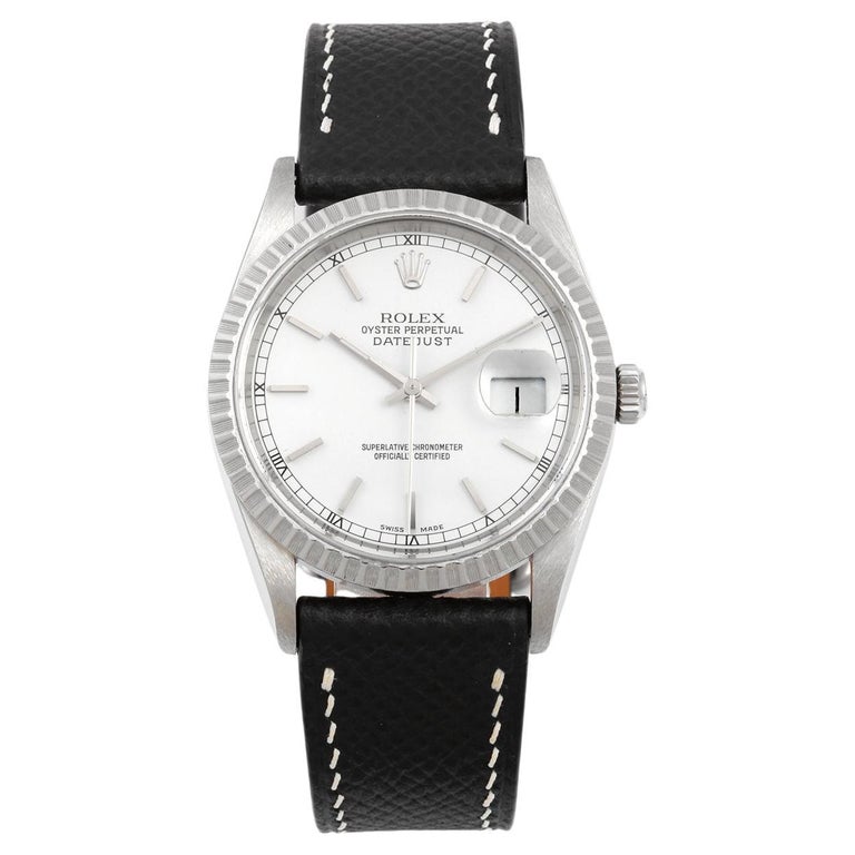 Rolex 16220 Men's 36mm Datejust Watch - White Stick Dial - Multiple ...