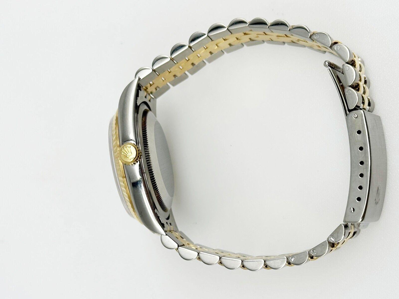 Rolex 16233 Datejust Blue Dial 18k Yellow Gold Stainless Steel Box ...