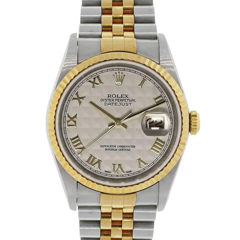 Rolex yellow gold Stainless steel Datejust Pyramid Dial Automatic ...