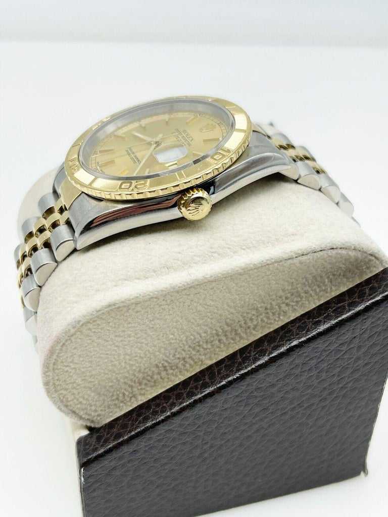 Rolex 16263 2002 Datejust Thunderbird Turn O Graph Champagne Dial 18K ...