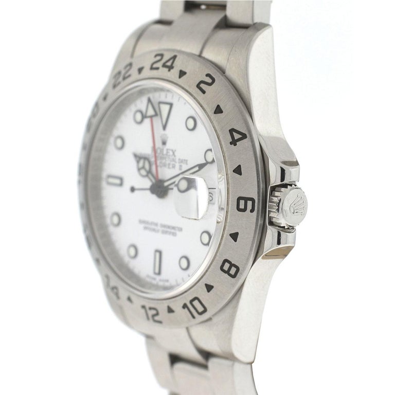 Rolex 16570 Explorer II 3186 Movement Bezel Engraved Automatic Watch at ...