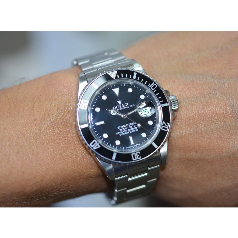 Rolex 16610 Submariner Stainless Steel Black Dial Automatic Watch at ...