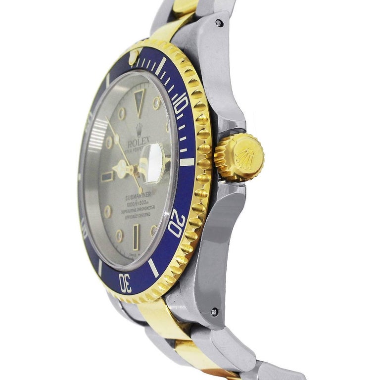 Rolex Two Tone Submariner Serti Dial Automatic Wristwatch at 1stDibs ...