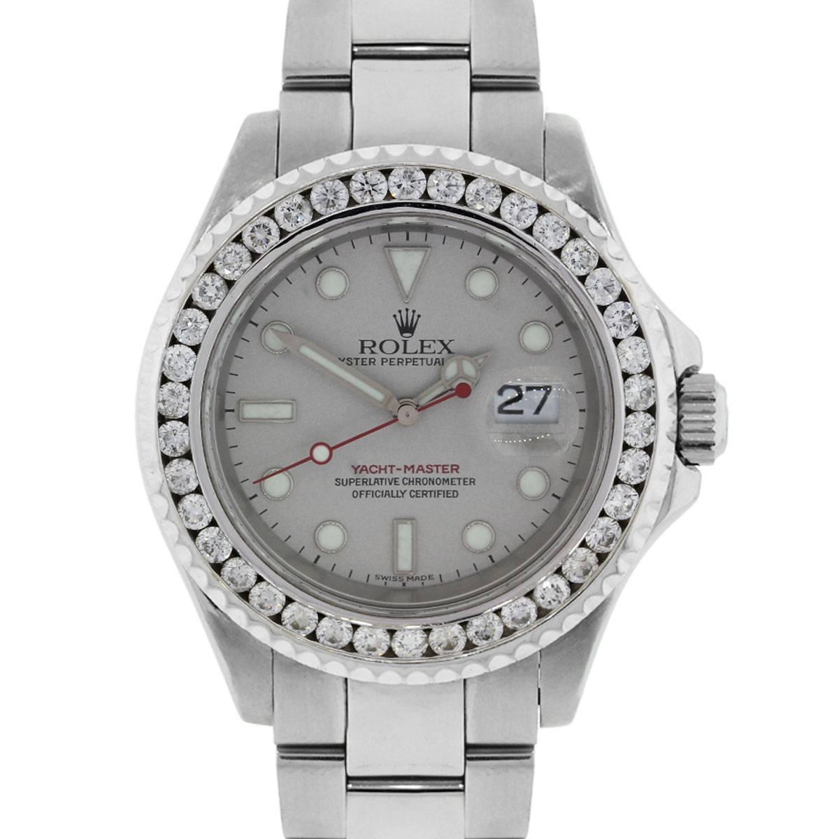 Rolex Stainless steel Yacht-Master Diamond Bezel Automatic Wristwatch ...