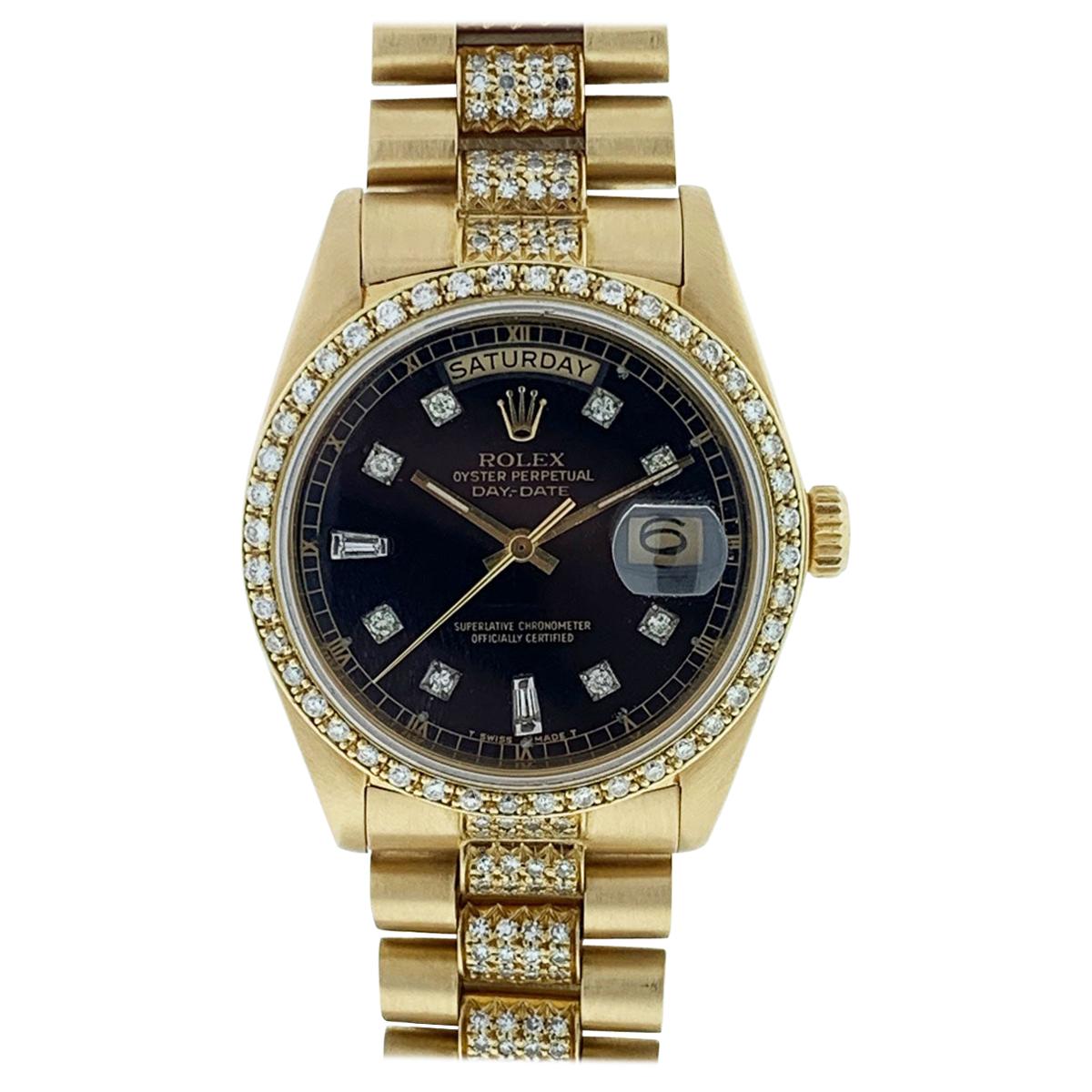 Rolex 18038 18 Karat Yellow Gold Single Quick Day-Date President ...