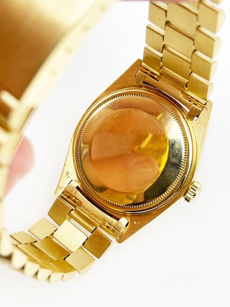 Rolex 1807 President Day Date Champagne Dial Bark Finish 18K Yellow ...