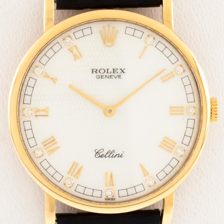Rolex 18k Gold Cellini 5112 Watch Men's Hand-Winding Mother of Pearl ...
