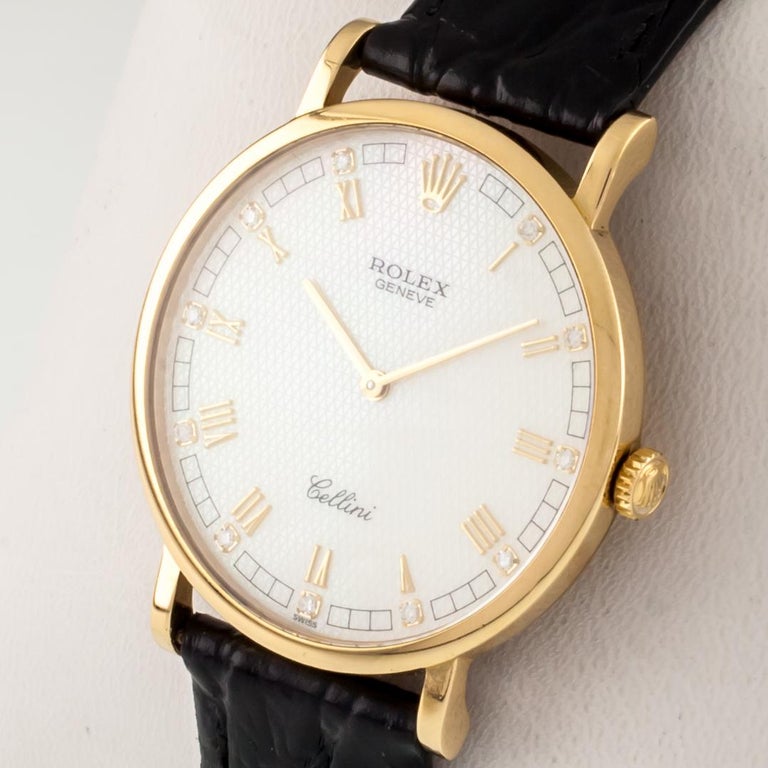 Rolex 18k Gold Cellini 5112 Watch Men's Hand-Winding Mother of Pearl ...