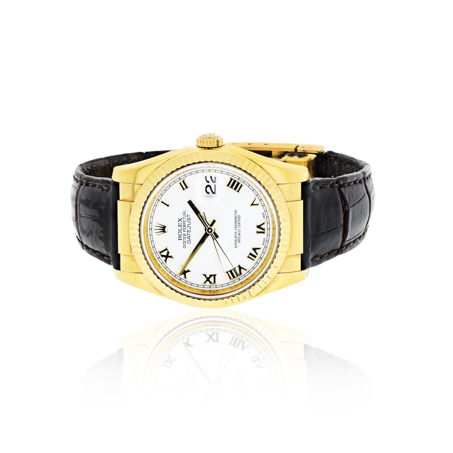Rolex 18 Karat Gold Roman Datejust 116138 Watch at 1stDibs | rolex ...