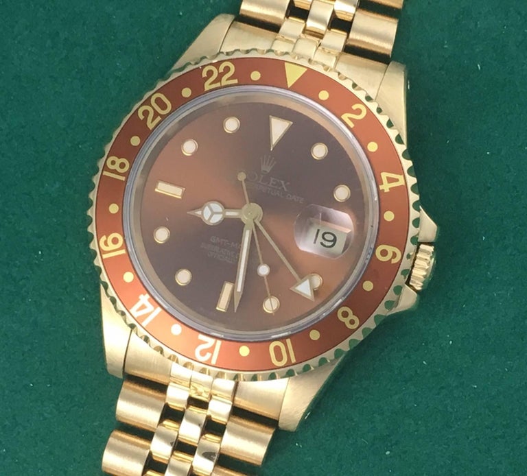 Rolex Yellow Gold GMT-Master II Bronze Dial Automatic Wristwatch Ref ...