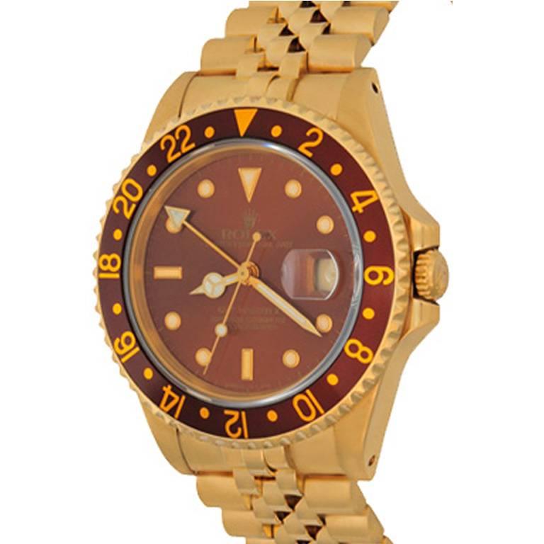 Rolex Yellow Gold GMT-Master II Bronze Dial Automatic Wristwatch Ref ...