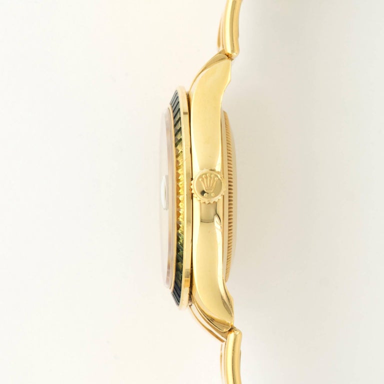 Rolex Yellow Gold Multicolor Sapphire Datejust Masterpiece Wristwatch ...
