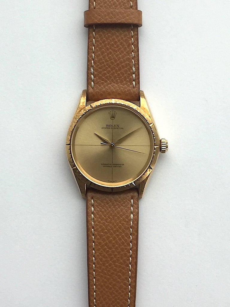 Rolex Yellow Gold Oyster Perpetual Zephyr Automatic Wristwatch, 1960s ...