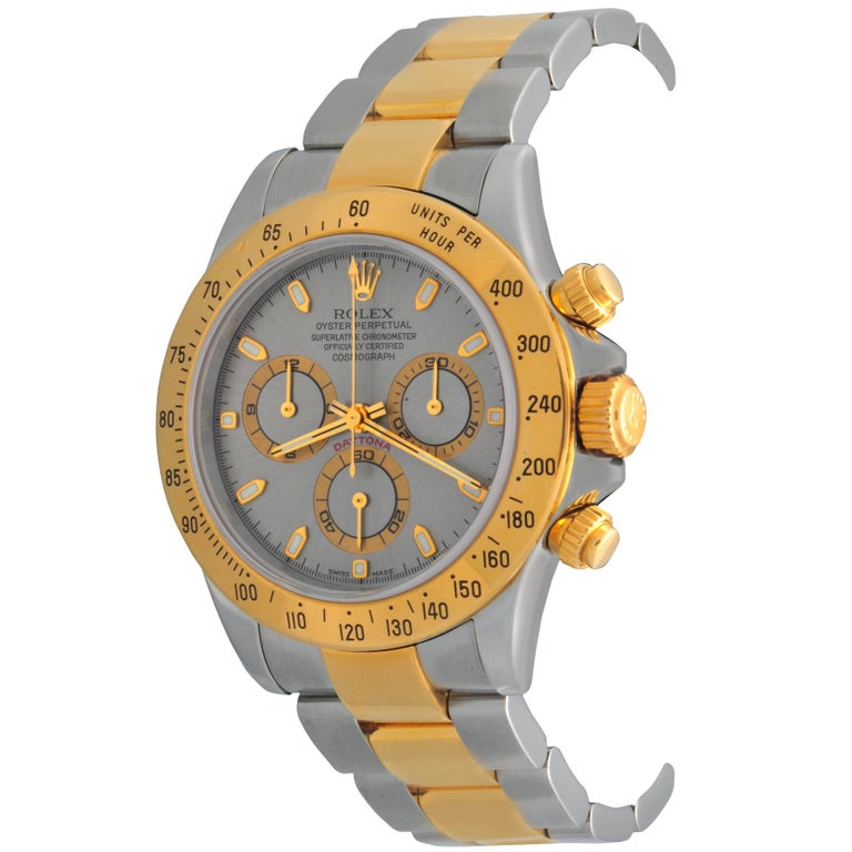 Rolex 18k Yellow Gold Stainless Steel Daytona Slate Dial Automatic ...